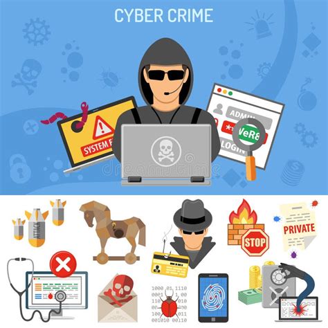 Cyber Crime Concept Stock Vector Illustration Of Cyber 67459804