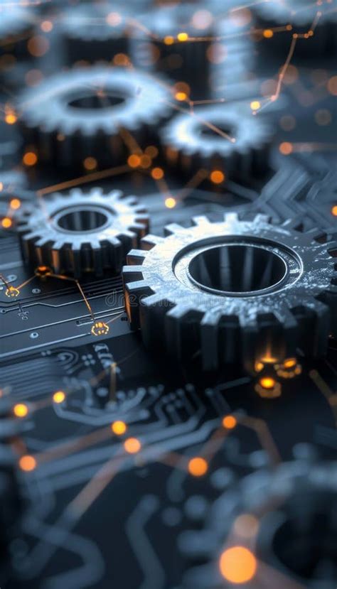 Json Optimizing Operations Gears In A Digital Landscape Symbolizing Business Strategy Flow Stock