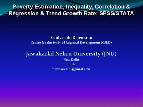 Poverty Estimation Inequality Correlation Regression Trend Growth Rate