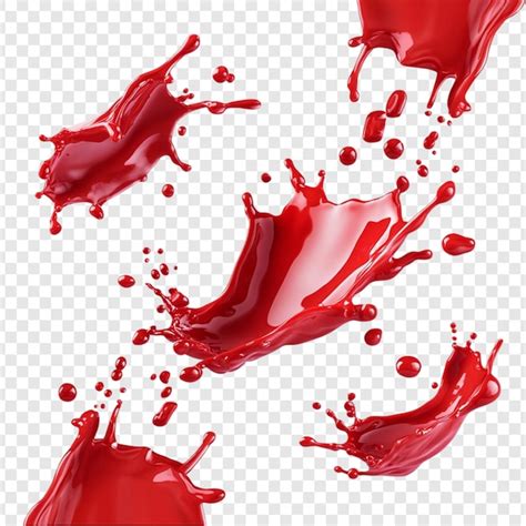 Dynamic Red Liquid Splashes A Vibrant Abstract Composition Ai Generated Psd