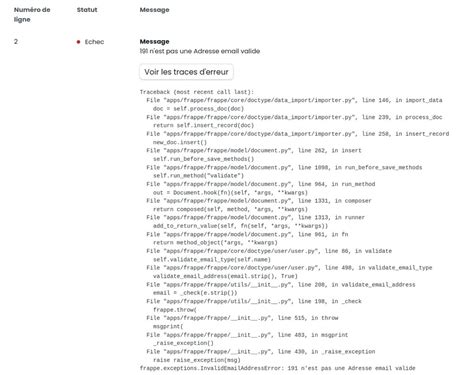 import utilisateur adresse email invalide 🚨 bug dokos community