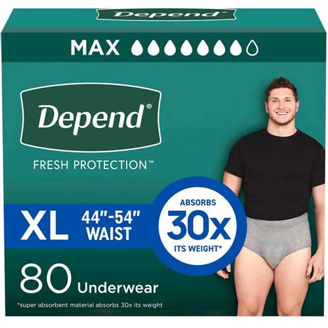 Depend Fresh Protection Incontinence Underwear For Men X Large 80 Count