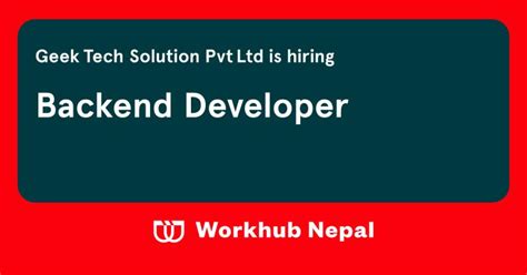 Workhub Nepal On Linkedin Backend Developer