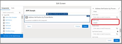 Address Verification Flow Component Enable 2 Street Line Address