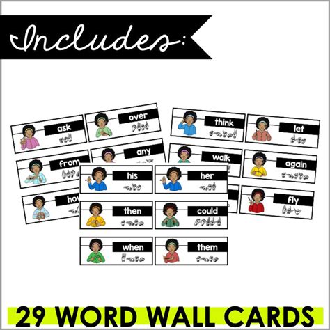 Asl First Grade Sight Words Word Wall For Building Signing Skills