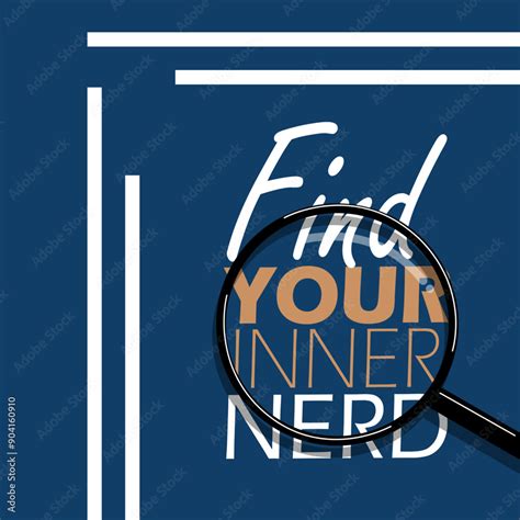 Find Your Inner Nerd Day Event Banner A Magnifying Glass With Bold Text On Dark Turquoise