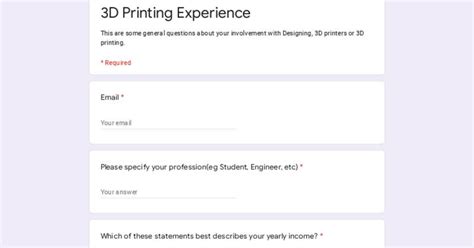 Hello Everyone I Am Trying To Do Some Research On 3d Printing It Would Be Of Great Help If You