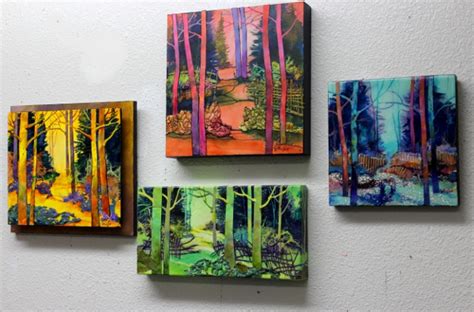 CAROL NELSON FINE ART BLOG Mixed Media Tree Landscape Collage Pink Meander By Mixed Media