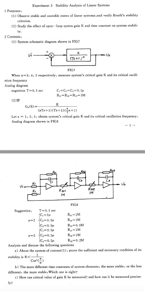 Solved Experiment 3 Stability Analysis Of Linear Systems 1 Chegg Com