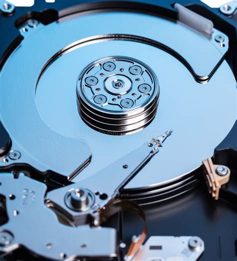 Hard Disk Memory Close Up Stock Photo Image Of Platter 91099844