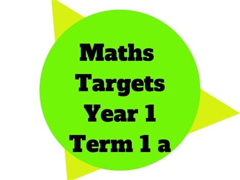 Y1 Maths Targets Term 1a Teaching Resources