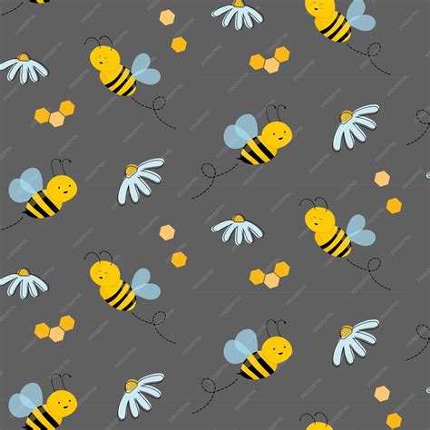 Premium Vector Cute Bees Pattern