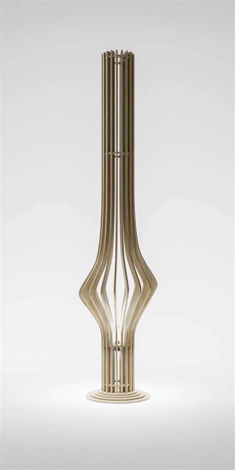 Parametric Floor Lamp Cut Ready Art Decor Wavy Wooden Lamp Etsy