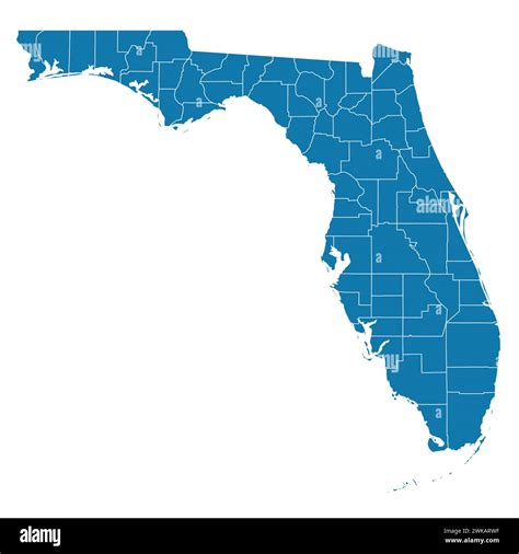Editable Vector File Of The State Of Florida With Counties Included