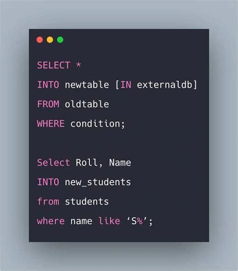 Learn Sql Select Into Statement Kapil Goyal Posted On The Topic Linkedin