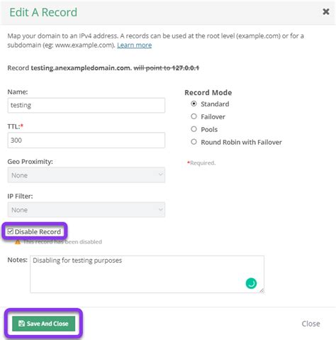 How To Disable A Record