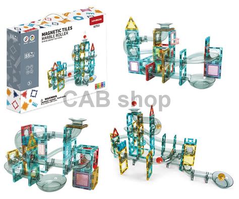 Magnetická Stavebnice 88dílná Sada Magnetické Dlaždice Marble Roller