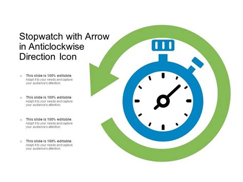 Stopwatch With Arrow In Anticlockwise Direction Icon Ppt Powerpoint