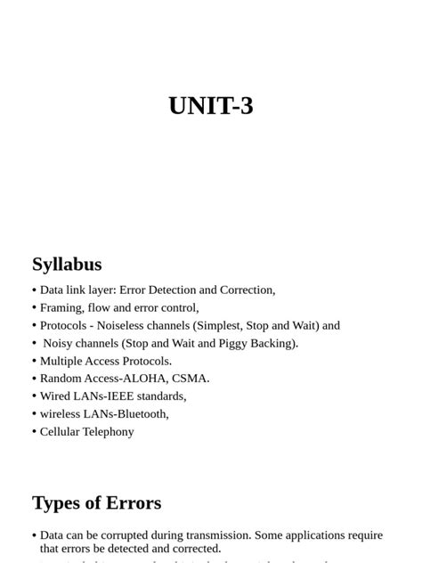 unit 3 pdf error detection and correction computer data