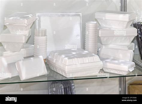 White Extruded Polystyrene Packaging Variety At Shelf Stock Photo Alamy