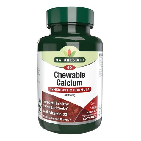 Natures Aid Chewable Calcium 400mg Vegan From Natures Aid UK