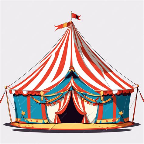 Premium Vector Vintage Circus Tent Illustration With Vibrant Colors