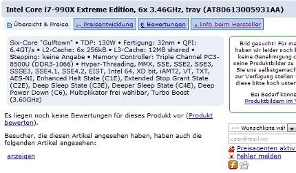 Flagship Intel Core i7 990X appears at retailer - CPU - News - HEXUS.net