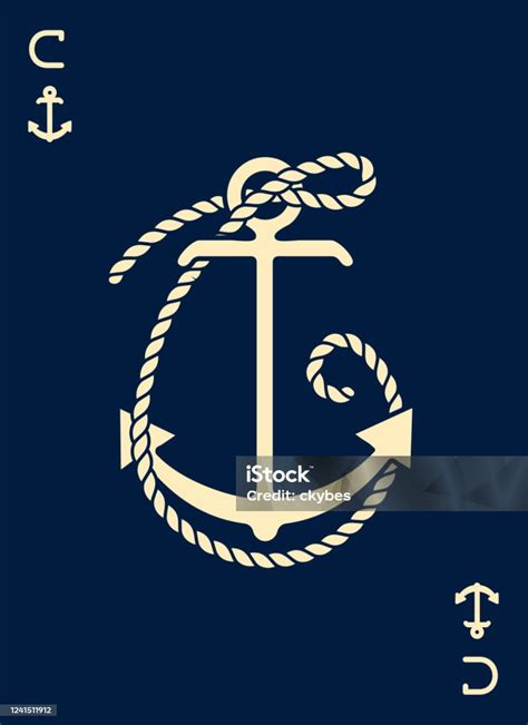 배 밧줄로 만든 앵커와 편지빈티지 라벨 의류 티셔츠 또는 포스터 디자인 카드 스타일 놀이와 로고 타입 모노그램 벡터 그림입니다