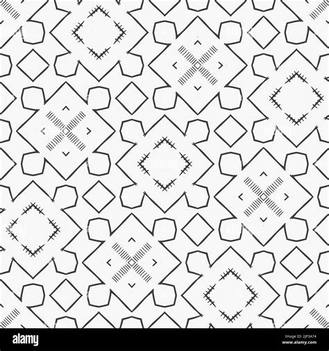 Vector Monochrome Seamless Pattern Regularly Repeating Ornament Of