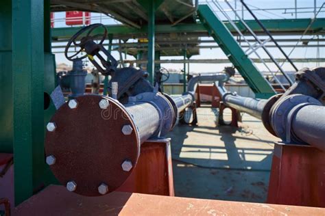 Pipeline For Loading Liquid Cargo On An Oil Tanker Stock Image Image