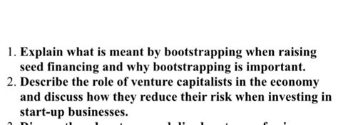 Solved Explain What Is Meant By Bootstrapping When Raising