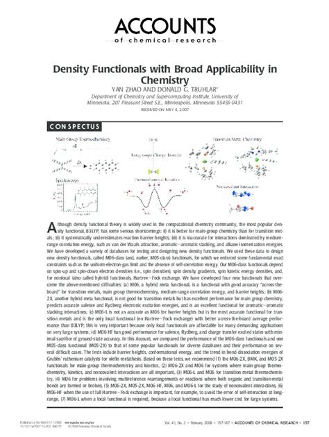 Pdf Density Functionals With Broad Applicability In Chemistry