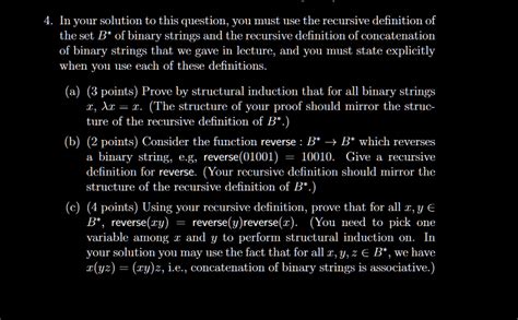 Solved 4 In Your Solution To This Question You Must Use