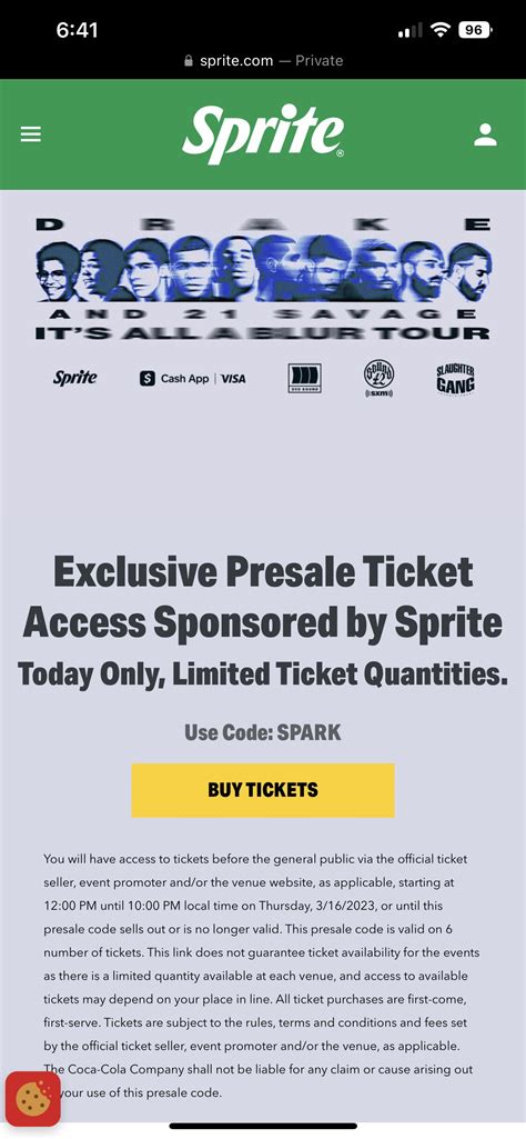 Use Code Spark For Sprite Presale R Drizzy