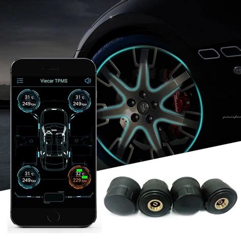 Pre Order Tpms Bluetooth Low Energy Car Tire Pressure Monitor System 4 External Sensors With Air