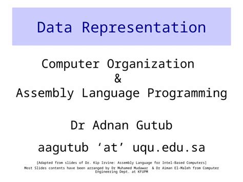 Ppt Data Representation Computer Organization And Assembly Language