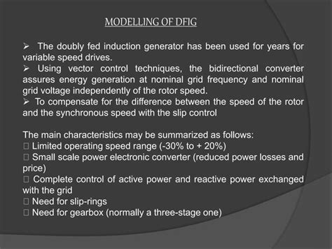 Improved Reactive Power Capability With Grid Connected Doubly Fed Induction Generator Ppt