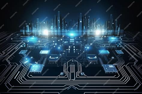 Digial Circuit Diagram Technology Background Premium Ai Generated Image
