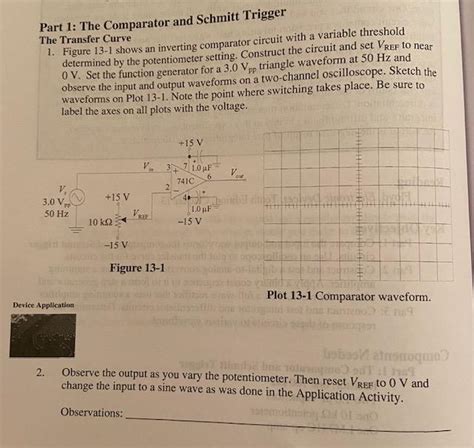 Part The Comparator And Schmitt Trigger The Chegg Com