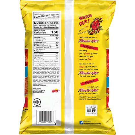 Chesters Fries Corn Snacks Flamin Hot Flavored 8625 Oz Party Size Bag Pack Of 3