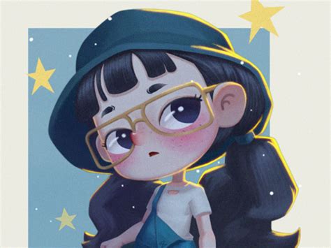 真人转漫画 可爱女生 卡通头像 三三绘画 站酷ZCOOL