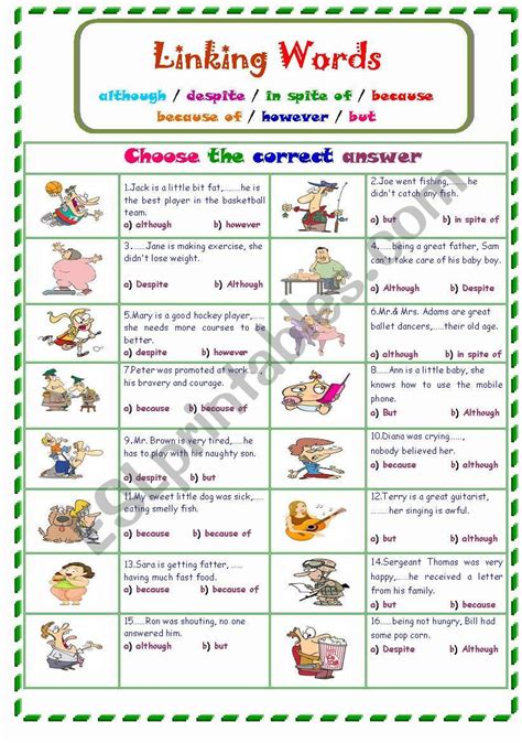 Linking Words Esl Worksheet By Ms Sara Q8