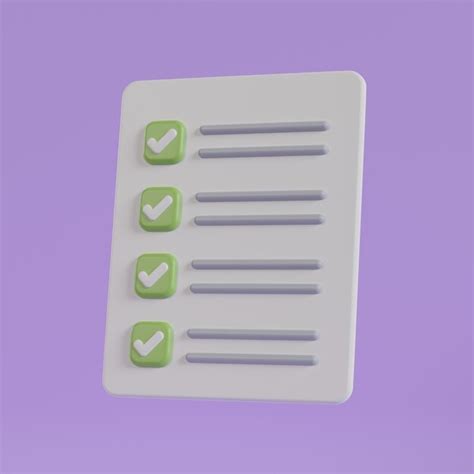 Premium Photo 3d Checklist Icon Task Document Check List On Purple