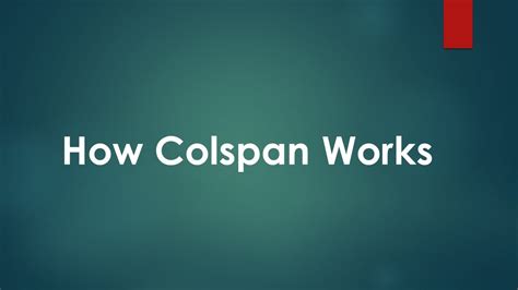 How Colspan Works Tutorial 09 Youtube