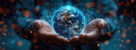 Premium Photo Hands Holding A Global Network Connection