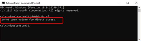 how to fix chkdsk cannot open volume for direct access error