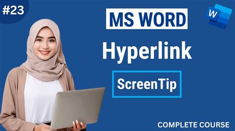 How To Insert A Hyperlink On Ms Word Use Of Screentip Youtube