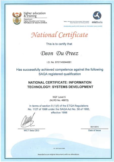 National Certificate Nqf Level Pdf 53 Off