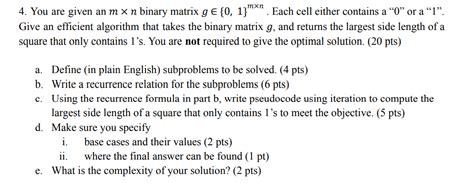 4 you are given an m×n binary matrix g∈{0 1}m×n