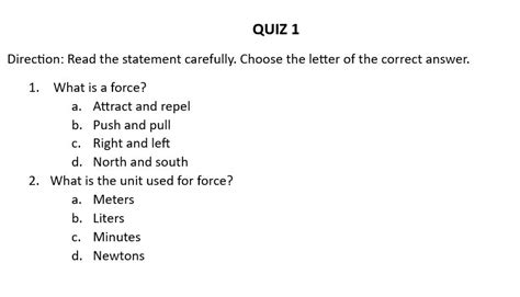 1 What Is A Force A Attract And Repel B Studyx